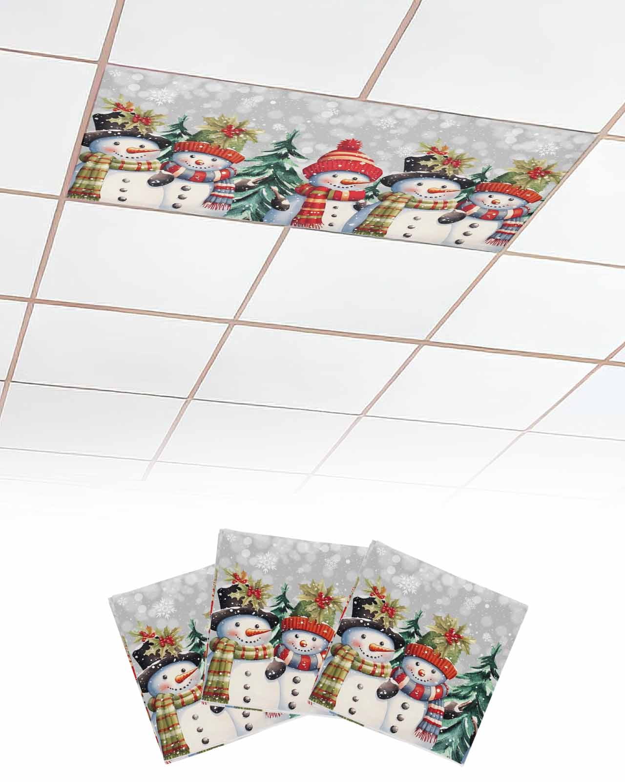 Christmas Fluorescent Light Covers for Ceiling Lights 4x2 feet,3 Pack ...