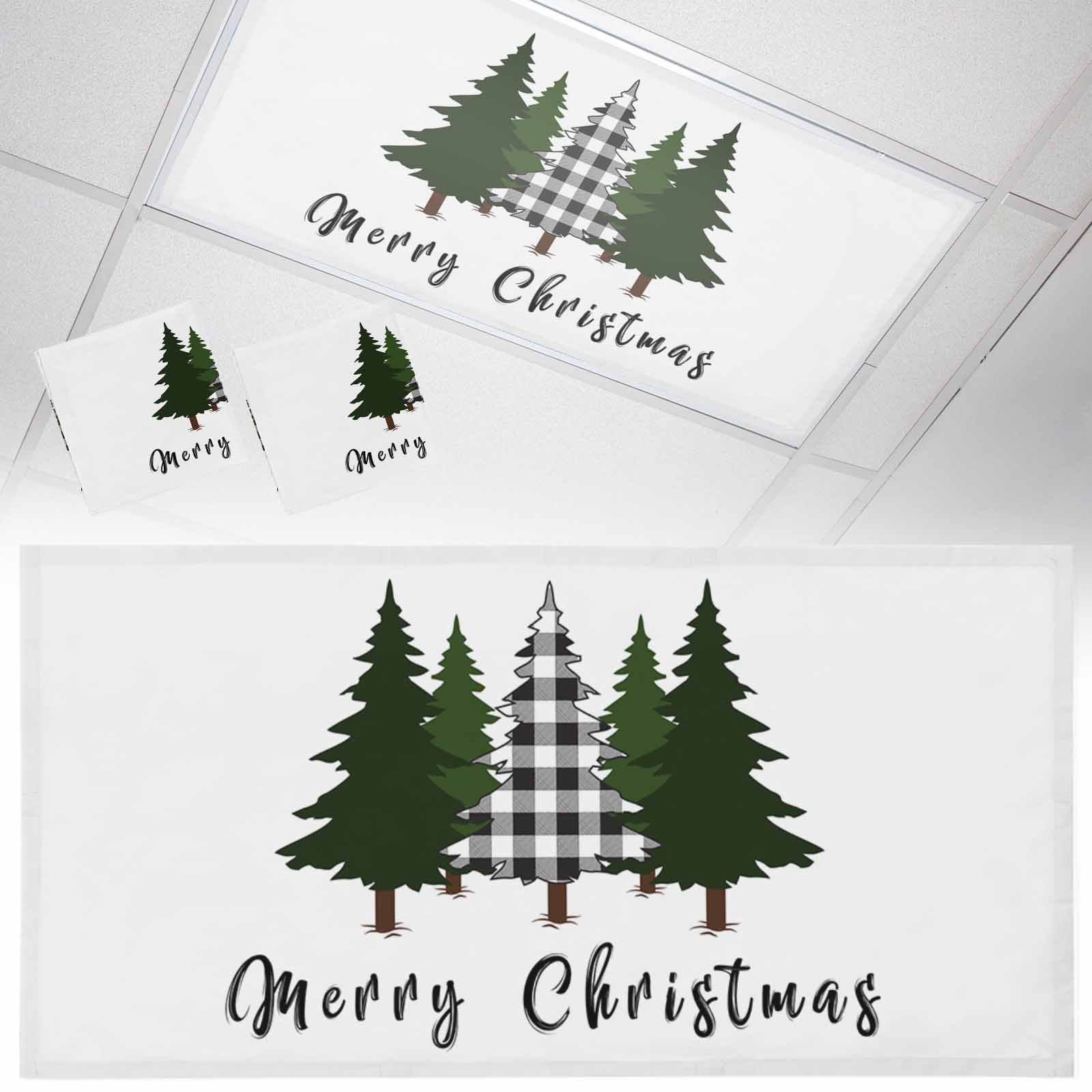 Christmas Fluorescent Light Covers for Ceiling Lights Black Buffalo ...
