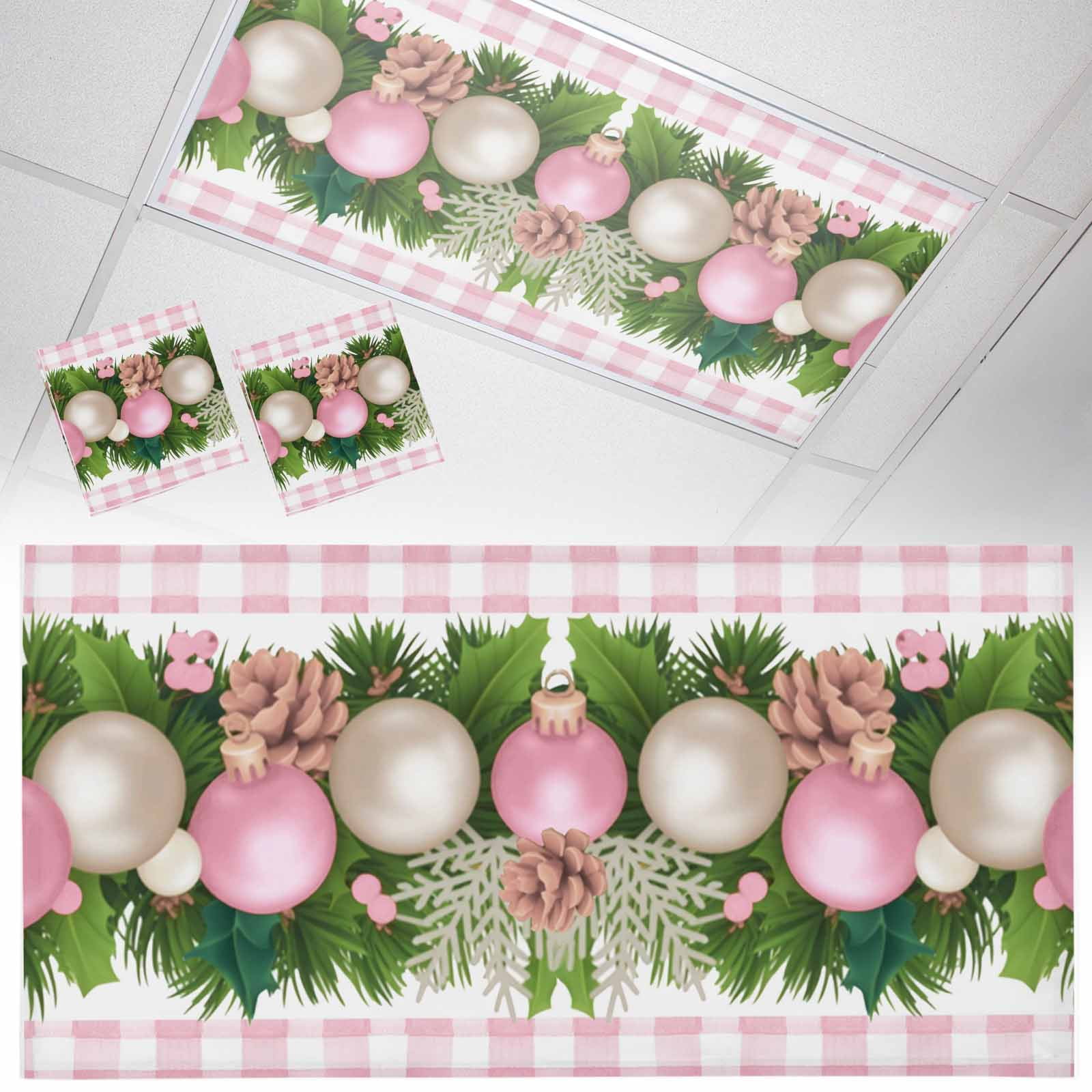 Christmas Fluorescent Light Covers for Ceiling Lights Christmas Balls ...
