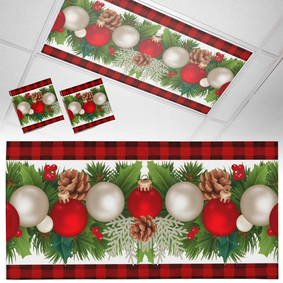 Christmas Fluorescent Light Covers for Ceiling Lights Christmas Balls ...