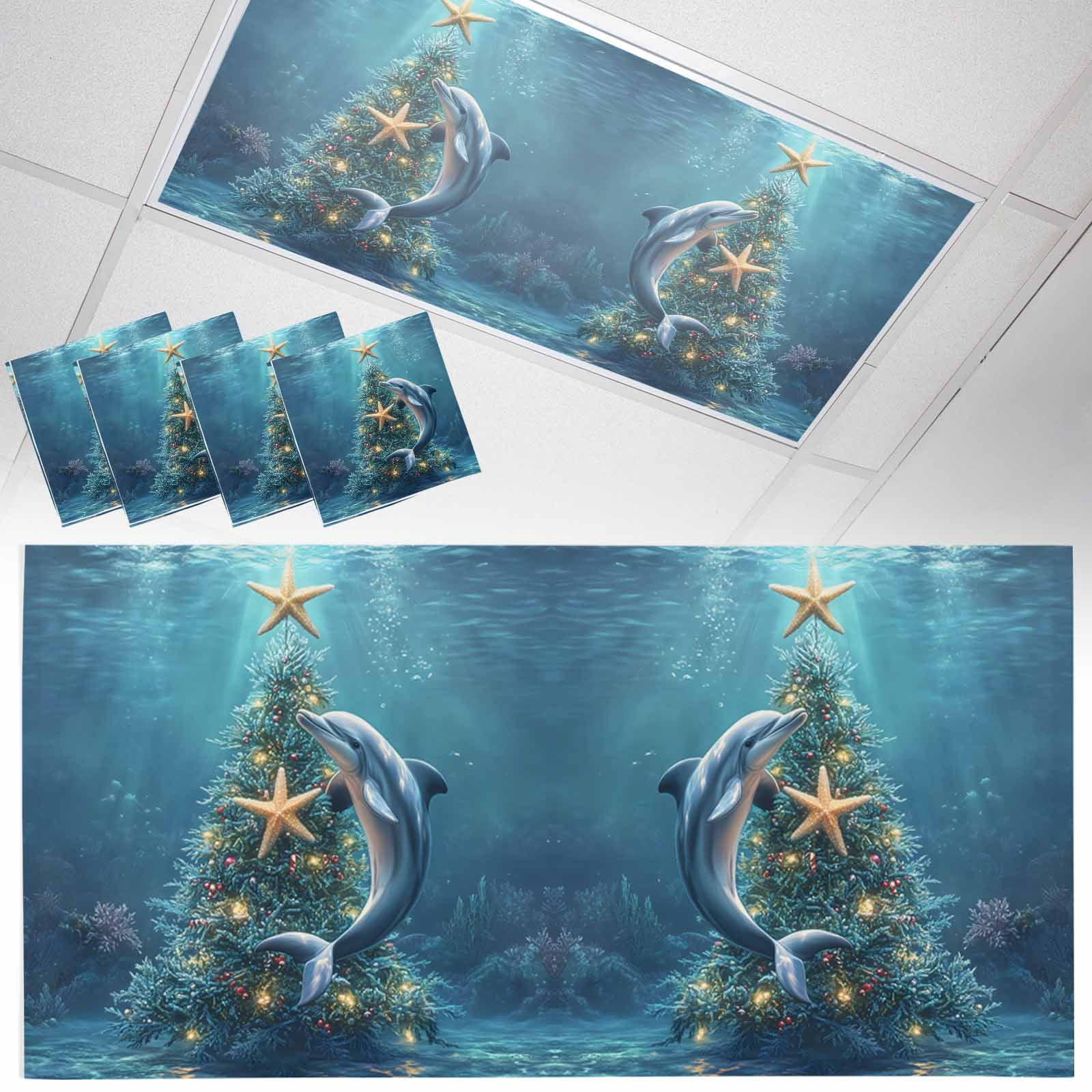 Christmas Fluorescent Light Covers for Ceiling Lights Christmas Tree ...