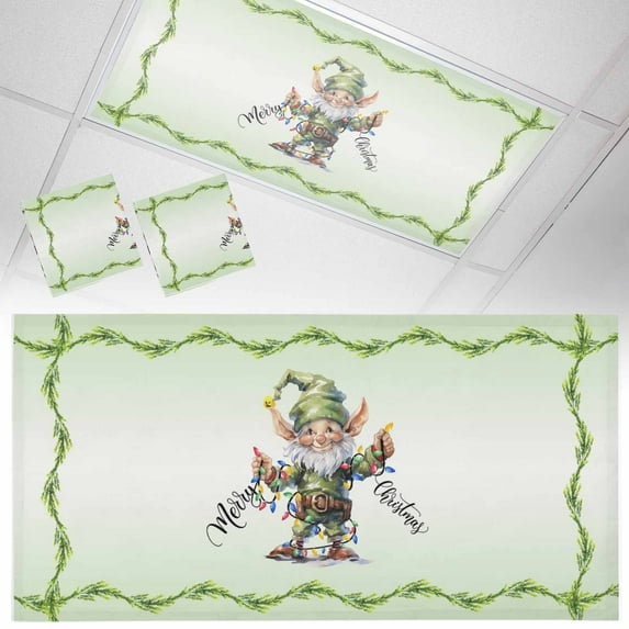 Christmas Fluorescent Light Covers for Ceiling Lights Cute Gnome Light ...