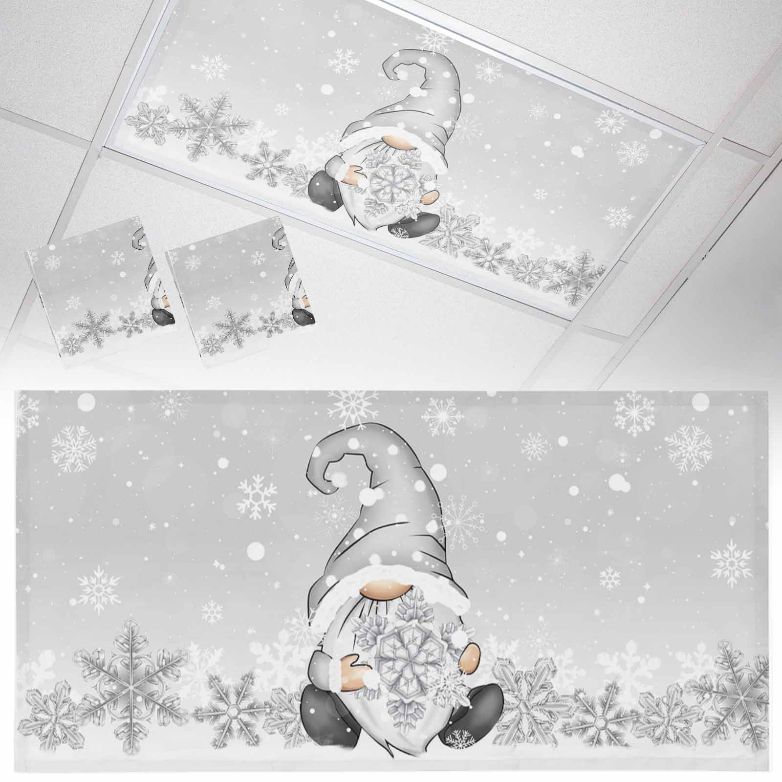 Christmas Fluorescent Light Covers for Ceiling Lights Gnome Gray ...