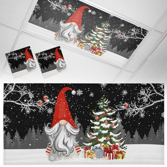 Christmas Fluorescent Light Covers for Ceiling Lights Gnome Pine Tree ...