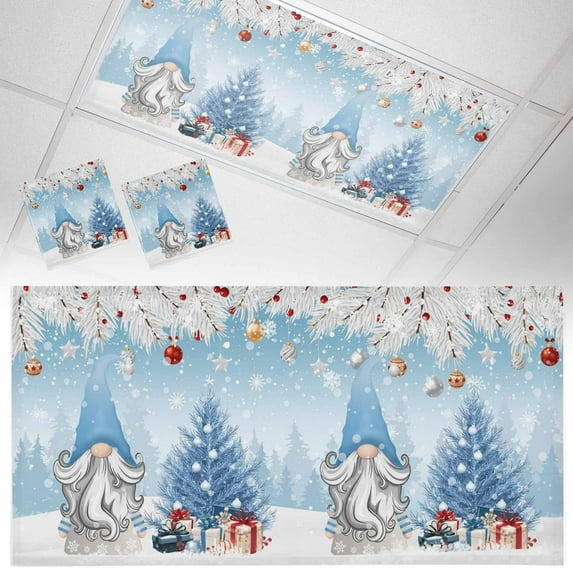 Christmas Fluorescent Light Covers for Ceiling Lights Gnome Xmas Tree ...