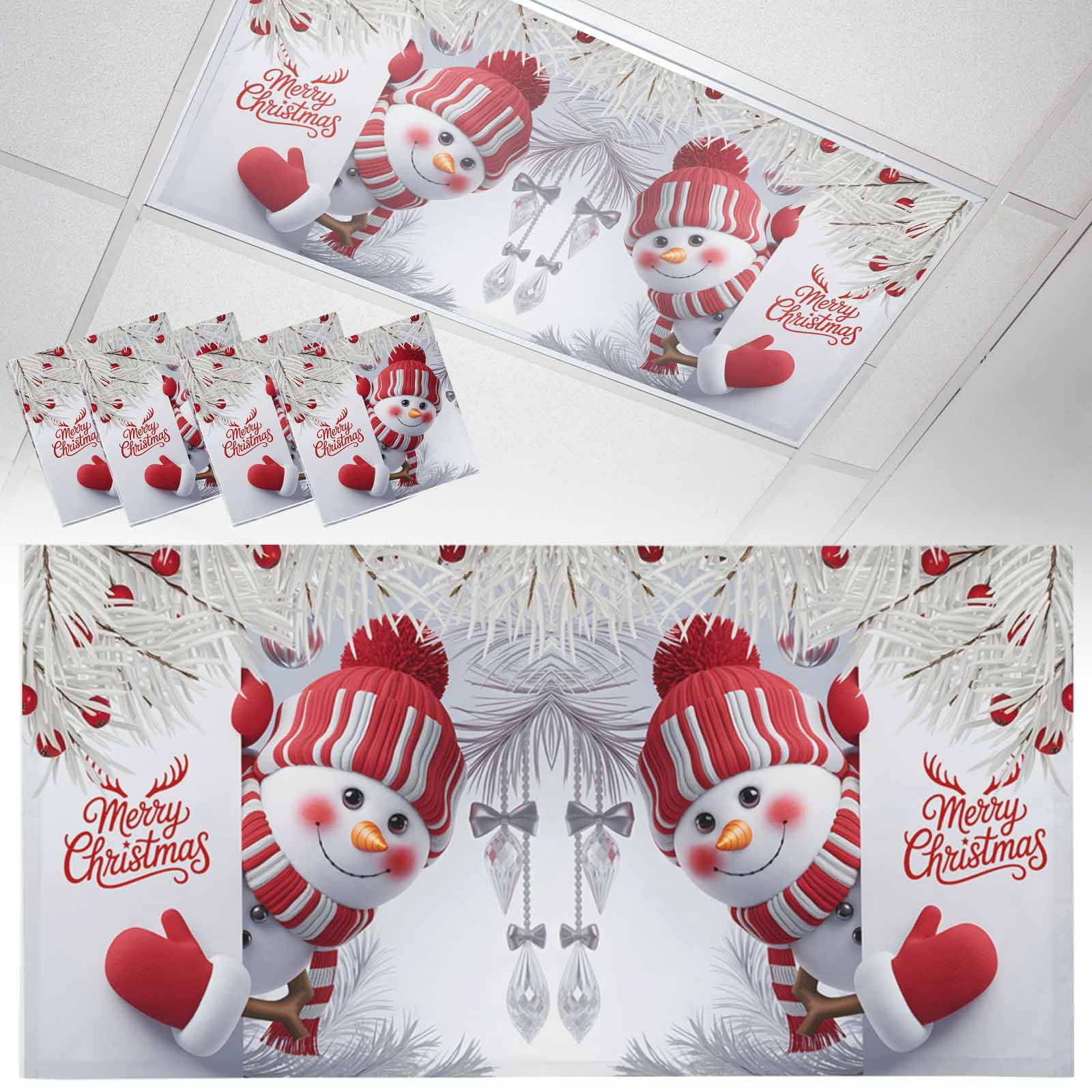 Christmas Fluorescent Light Covers for Ceiling Lights Merry Chrismtas ...