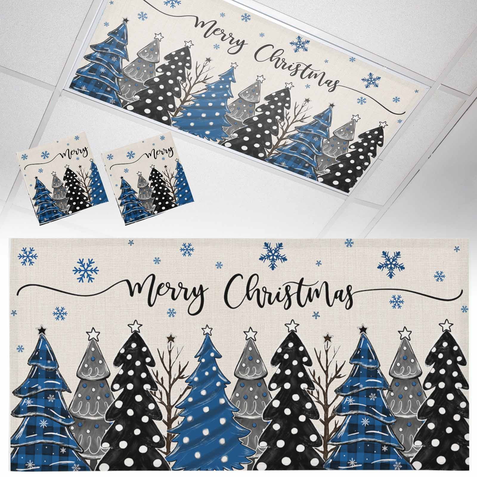Christmas Fluorescent Light Covers for Ceiling Lights Merry Christmas ...