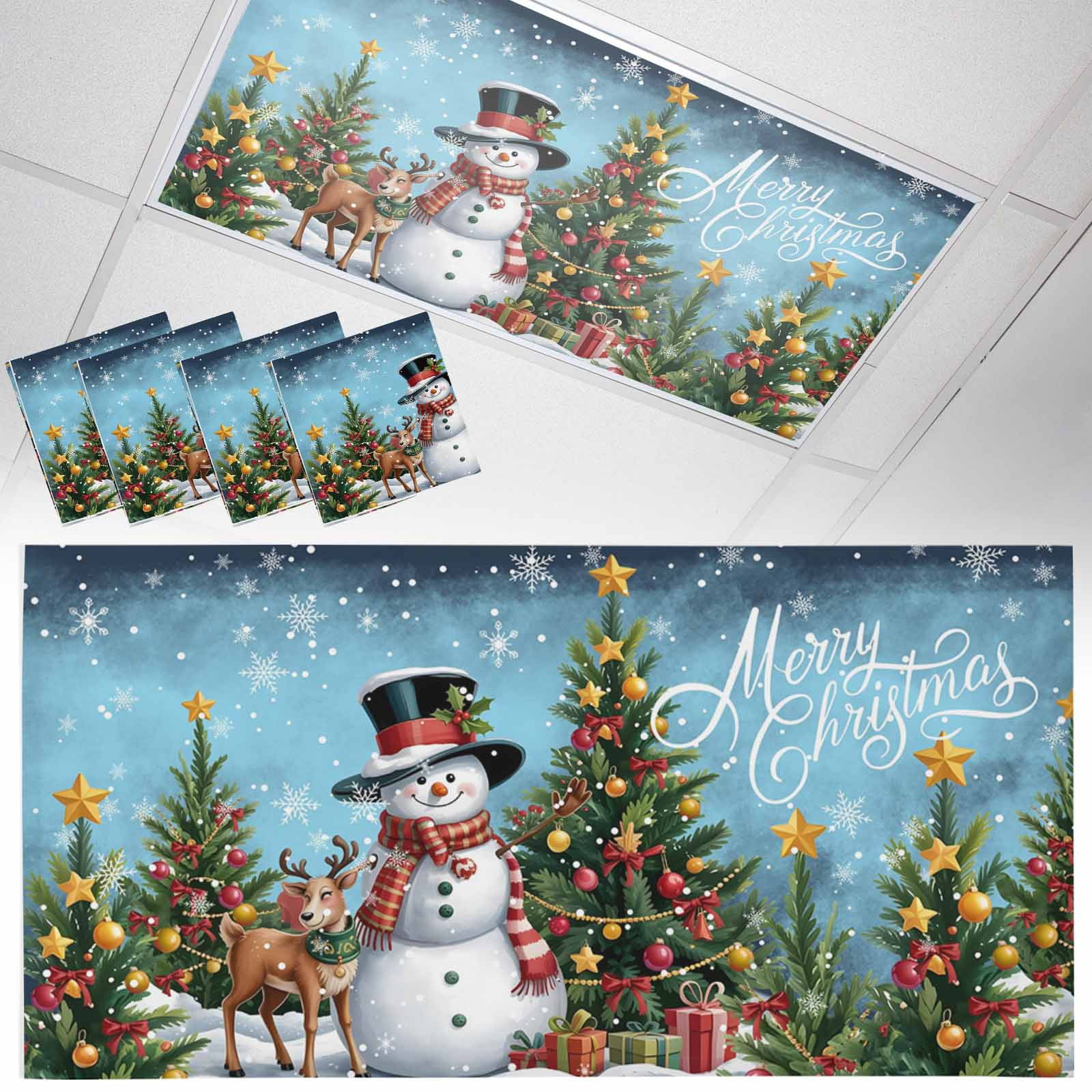 Christmas Fluorescent Light Covers for Ceiling Lights Merry Christmas ...
