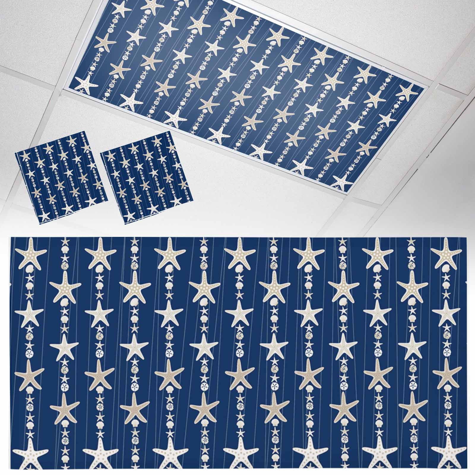Christmas Fluorescent Light Covers for Ceiling Lights Ocean Starfish ...