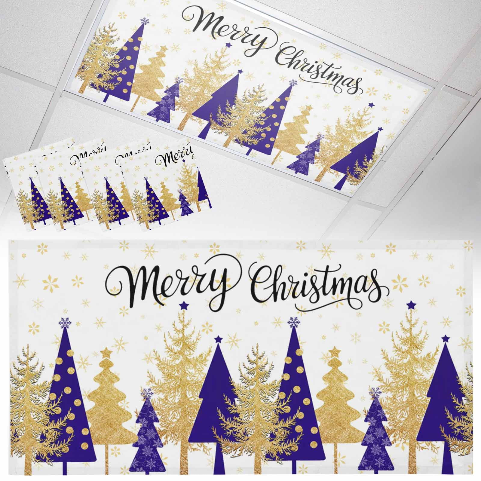 Christmas Fluorescent Light Covers for Ceiling Lights Purple Golden ...