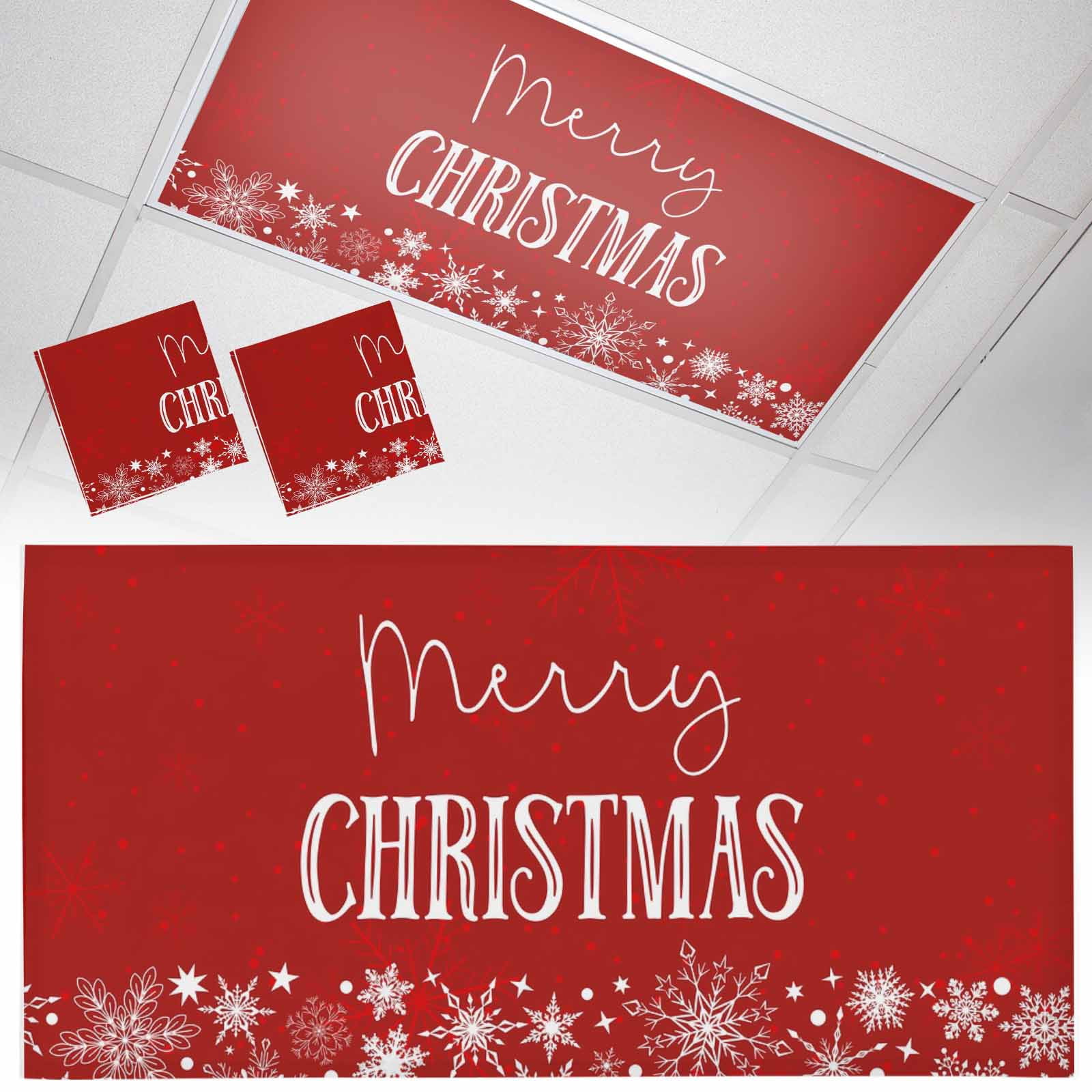 Christmas Fluorescent Light Covers for Ceiling Lights Snowflake Light ...