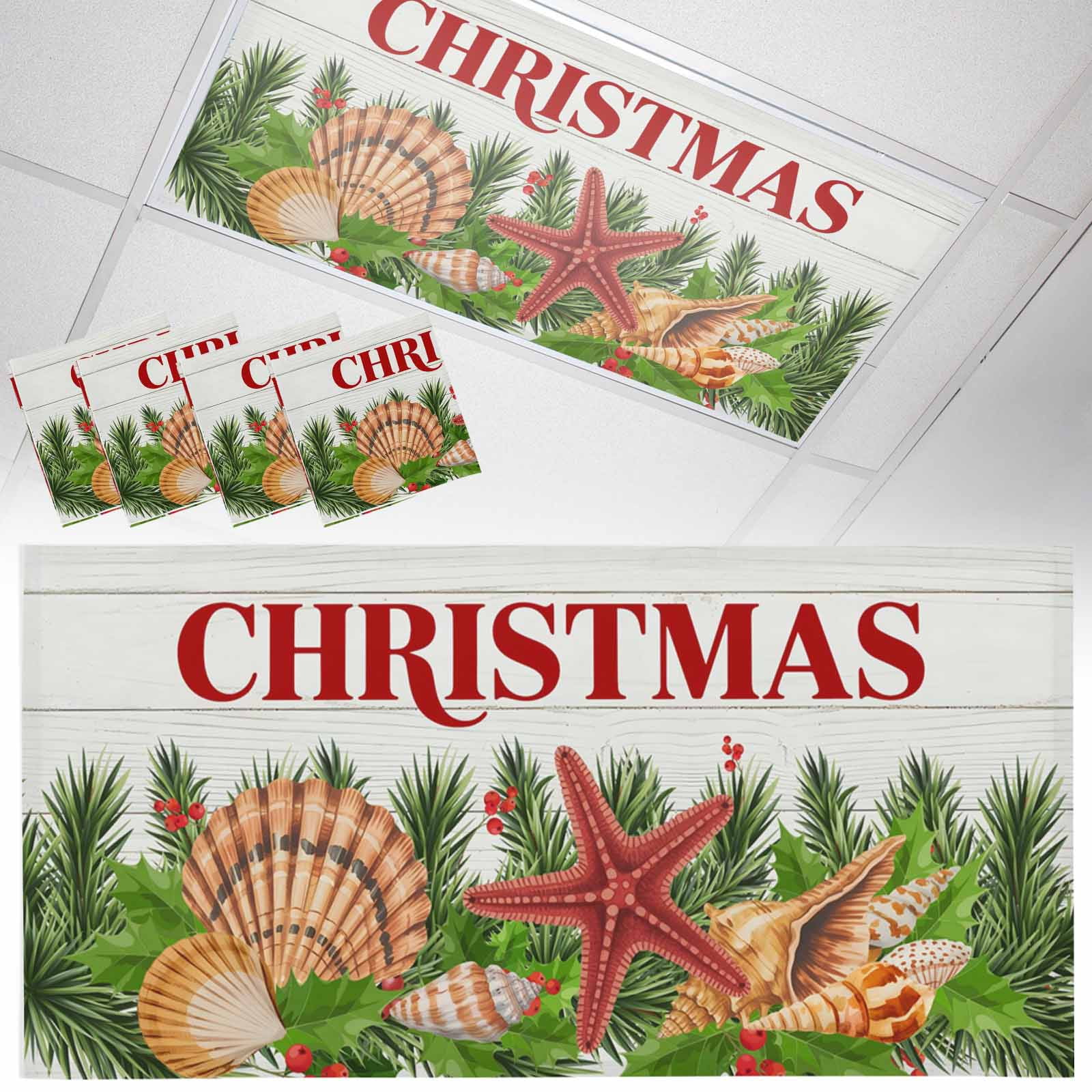Christmas Fluorescent Light Covers for Ceiling Lights Starfish Conch ...