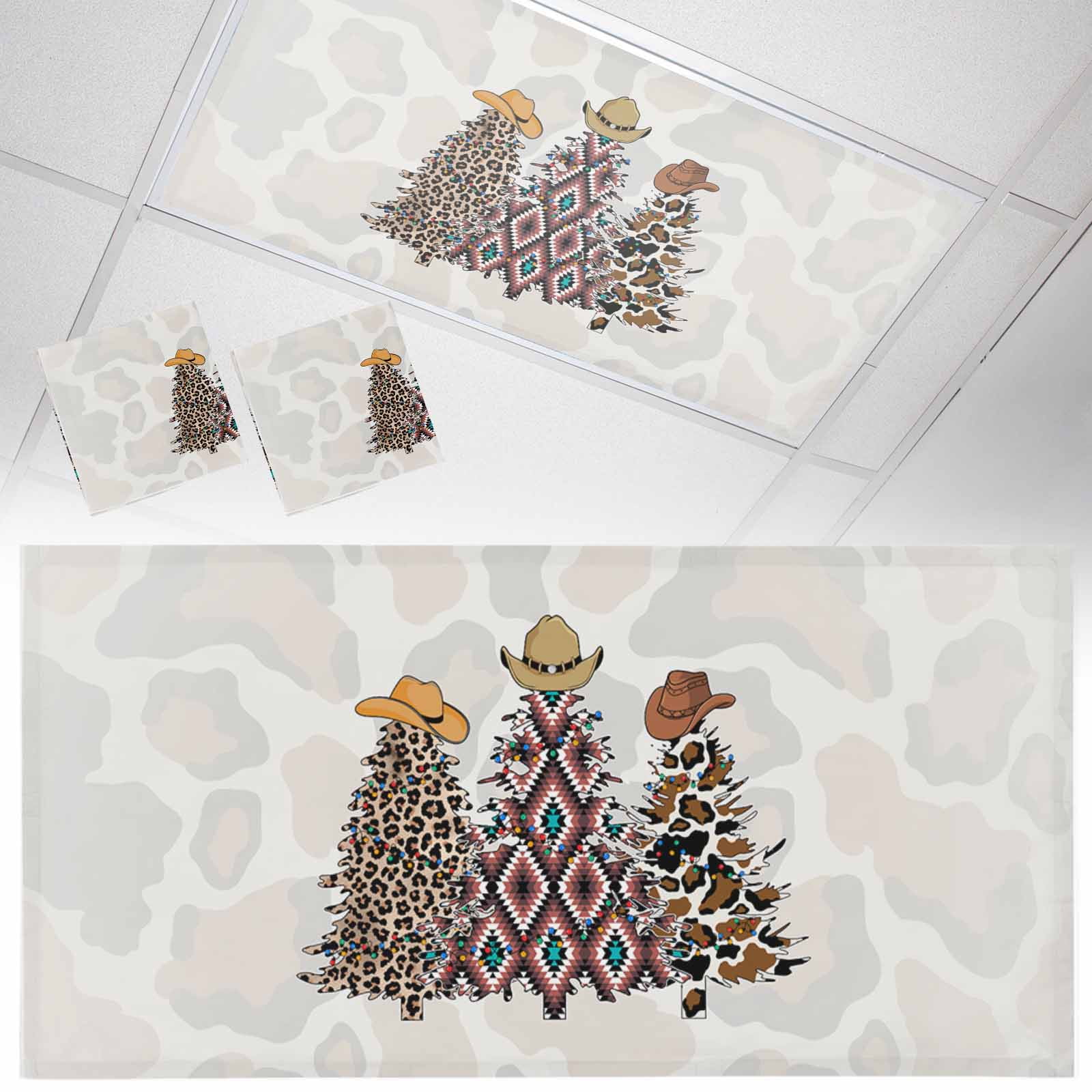 Christmas Fluorescent Light Covers for Ceiling Lights Western Christmas ...