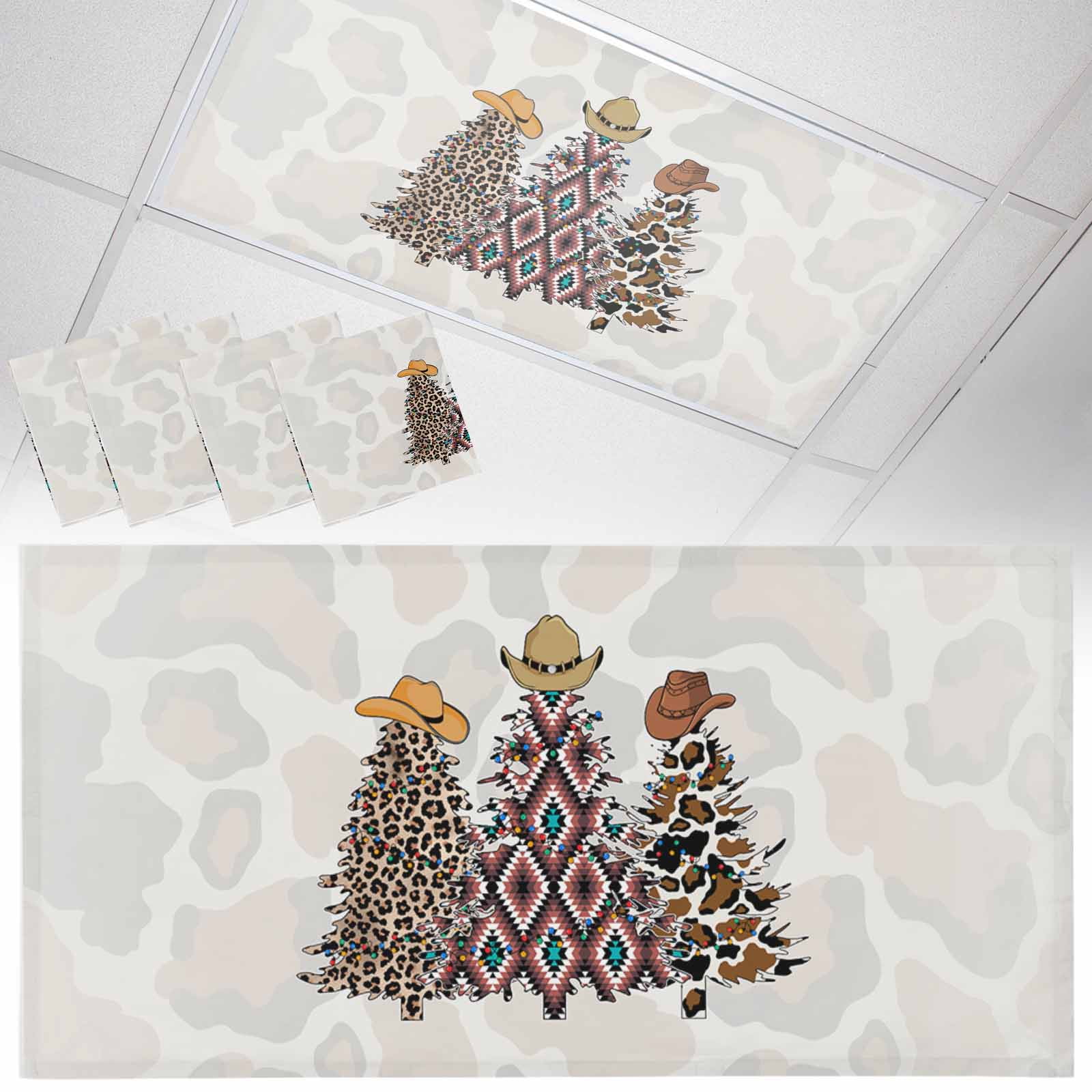 Christmas Fluorescent Light Covers for Ceiling Lights Western Christmas ...