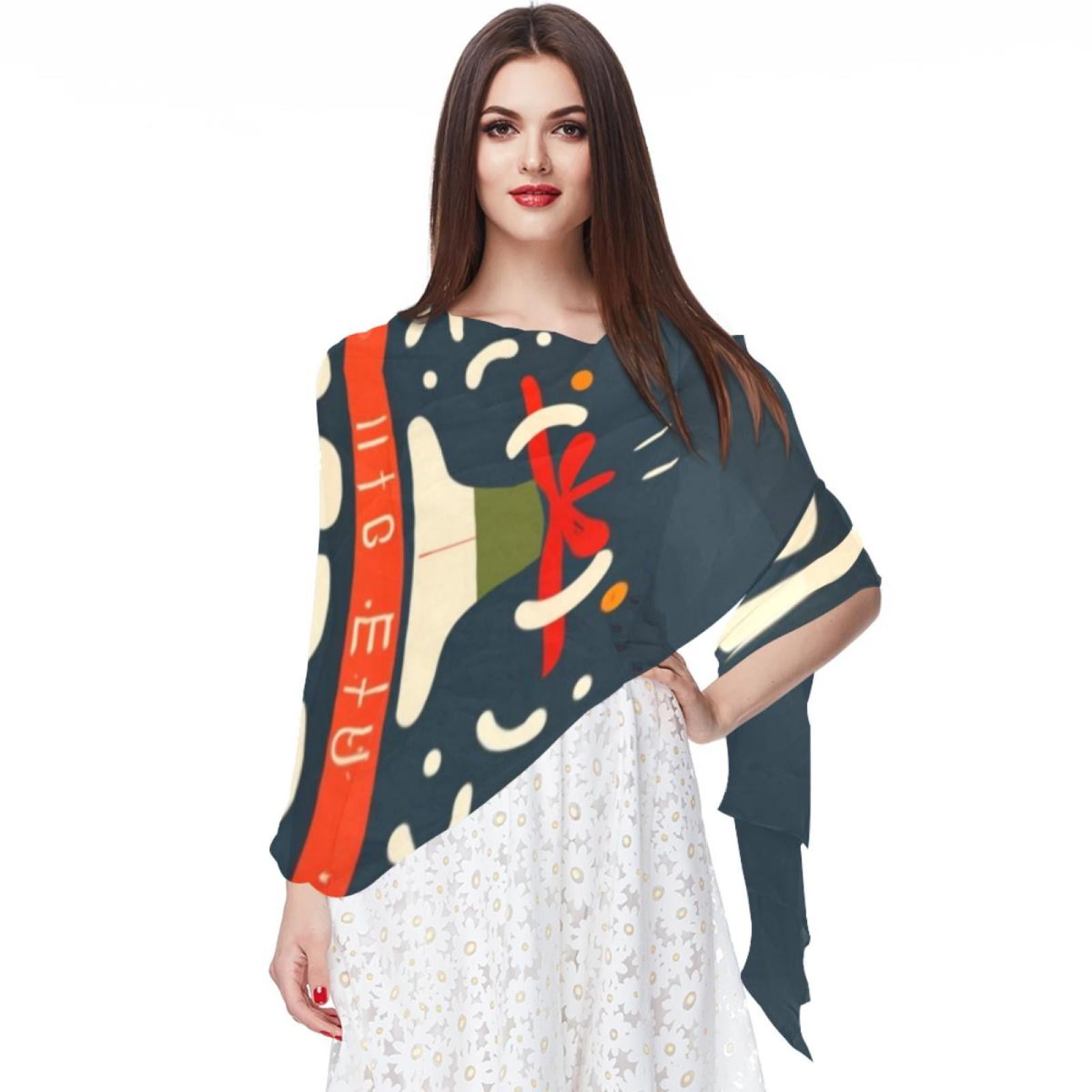 Christmas Font Beautiful Translucent Chiffon Yarn Hair Scarf 180*73 (70 ...