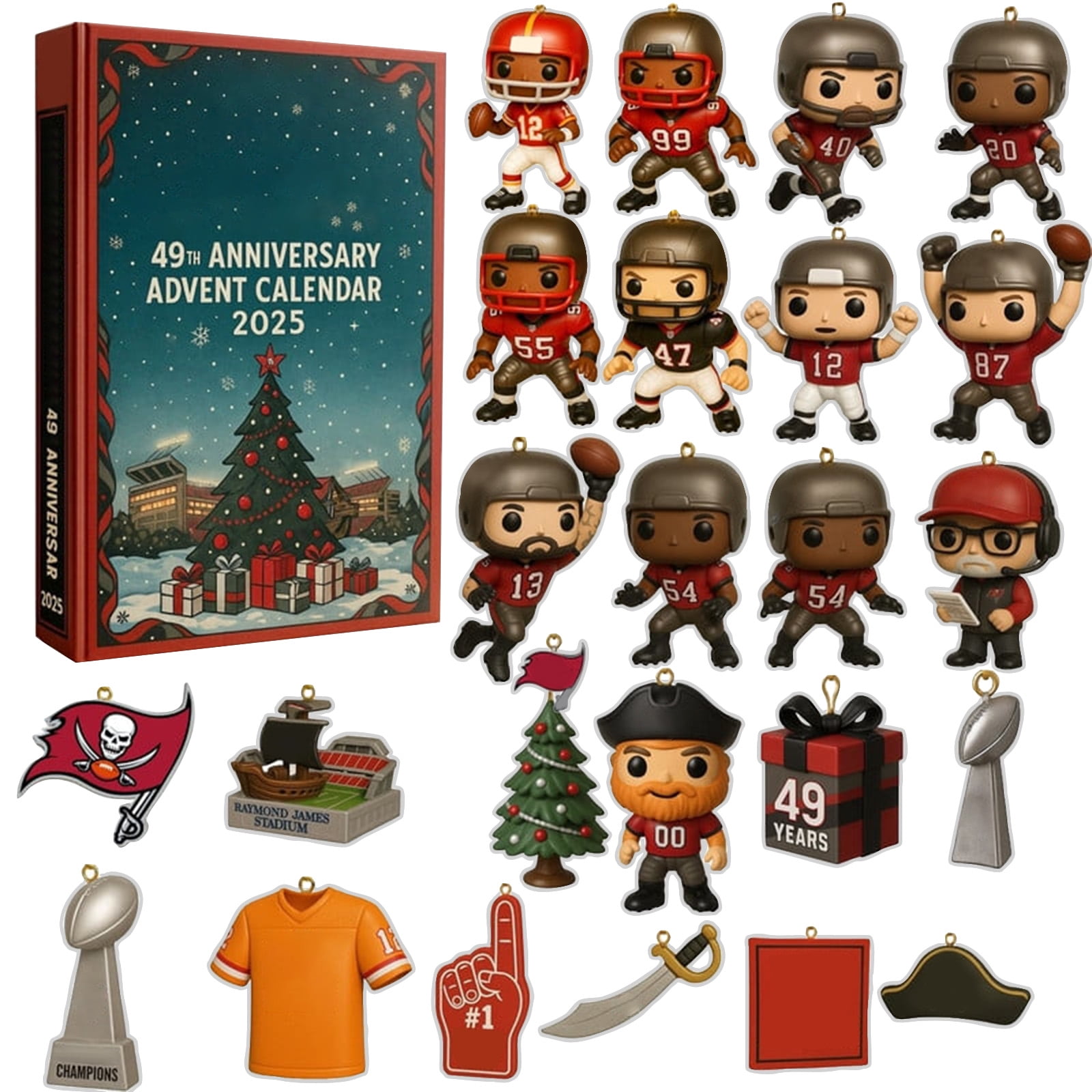Christmas Football Anniversary Advent Calendar Funny Decorations 24 ...