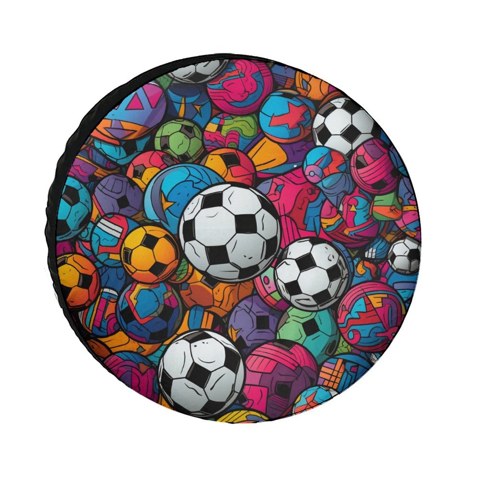 Christmas Football Soccer Ball Camping Spare Tire Cover Sport Soccer ...