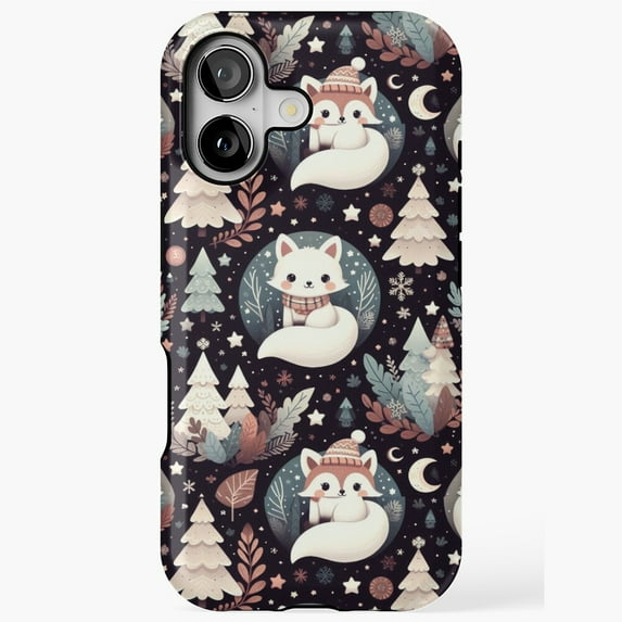 Christmas Fox Art Design Phone Case with iPhone 17 to 11 Pro Max ...