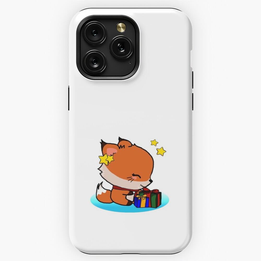 Christmas Fox Cute Festive Winter Holiday Art iPhone Case 17 16 15 14 ...