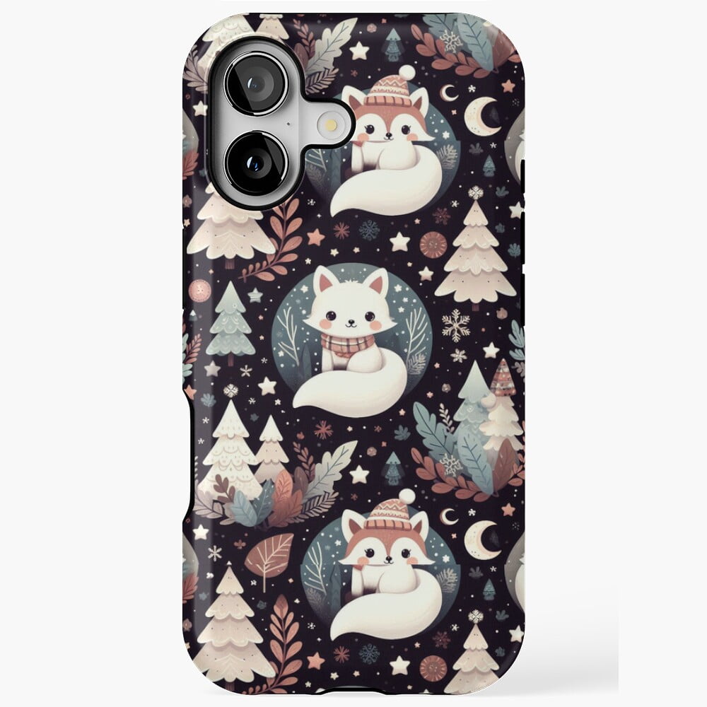 Christmas Fox Cute Holiday Art Phone Case 17 16 15 14 13 12 11 Pro Max ...