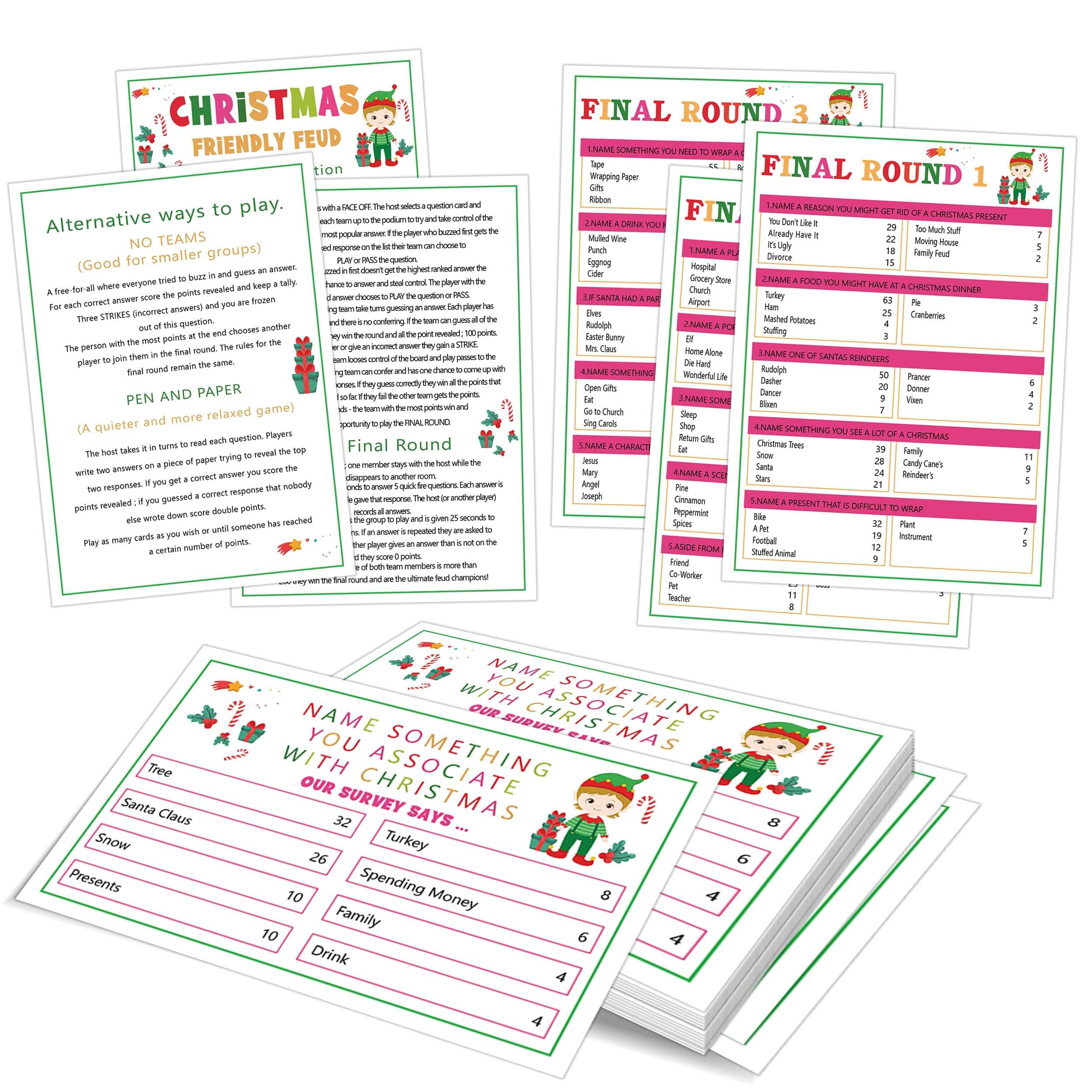 Christmas Friendly Feud Game, Christmas Trivia Quiz, H2FSDFamily Feud ...