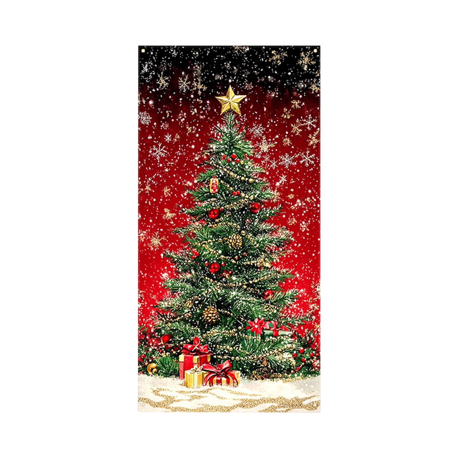 Christmas Front Door Cover - Red Green Christmas Door Cover, Merry ...