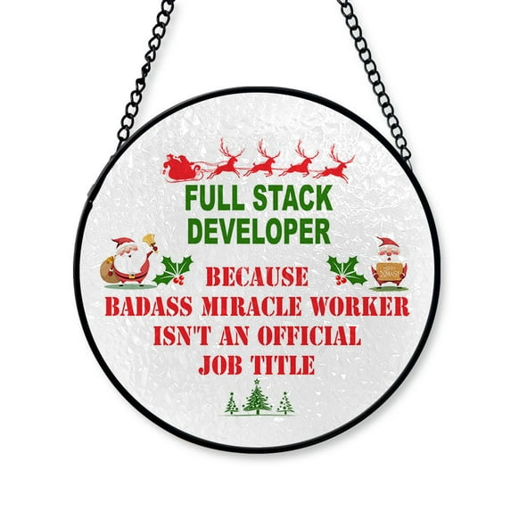 Christmas Full Stack Developer Stained Glass Window Hanging 2025, Full ...