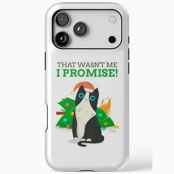 Christmas Funny Cat Art Case for iPhone 11 12 13 14 15 16 17 Pro Max ...