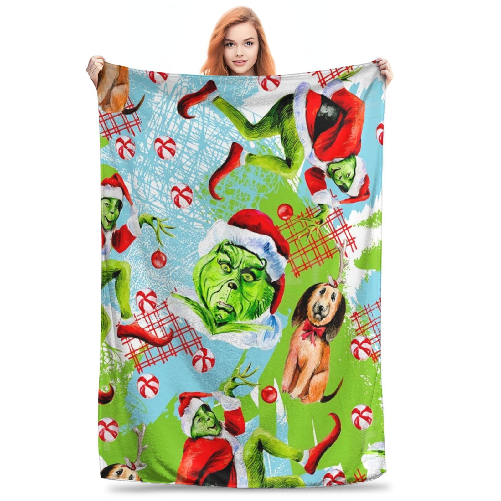 Christmas Funny Grinch Blanket Super Soft Throw Blanket Lightweight ...