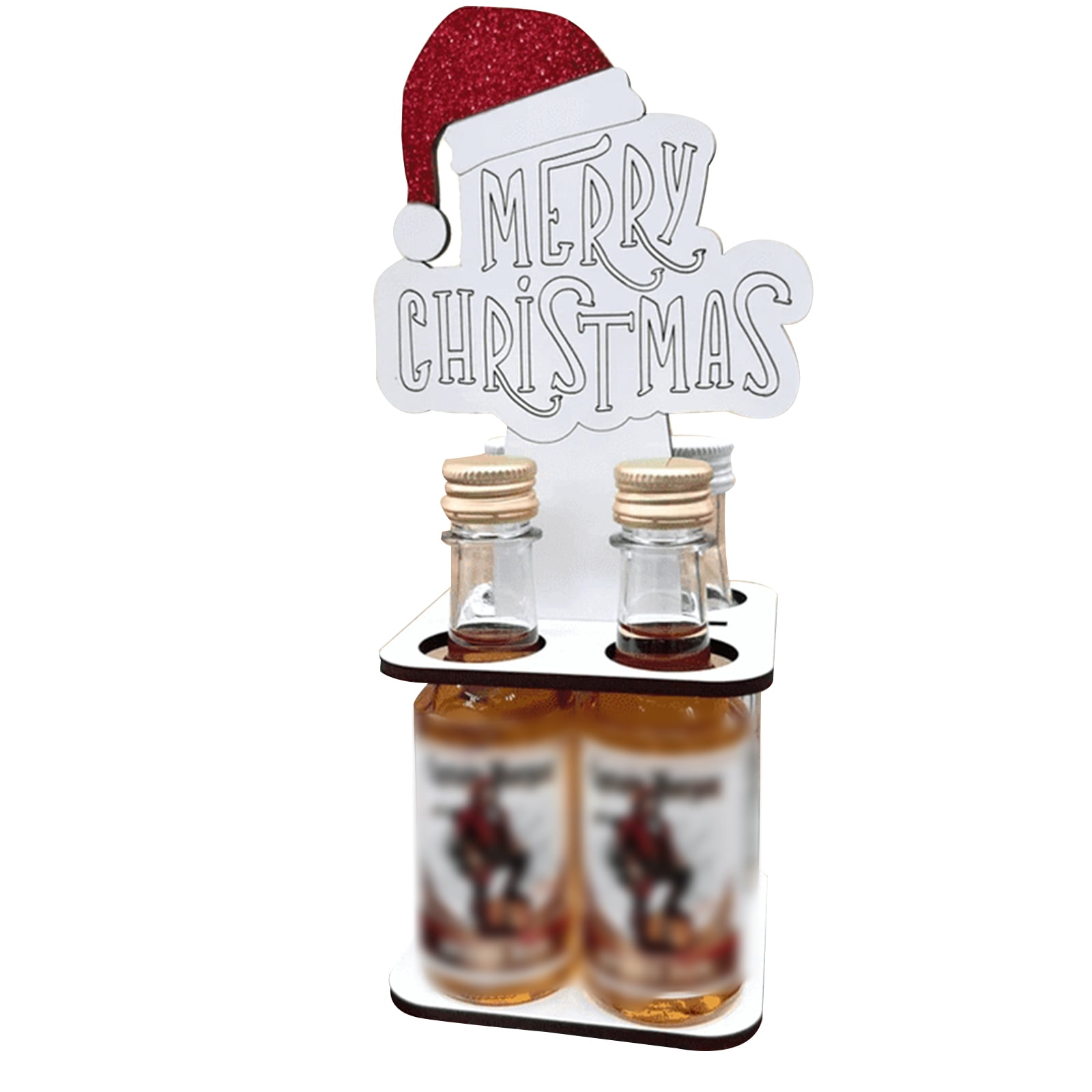 Christmas Funny Mini Bottle Holder,Wooden Wine Rack Decoration with ...