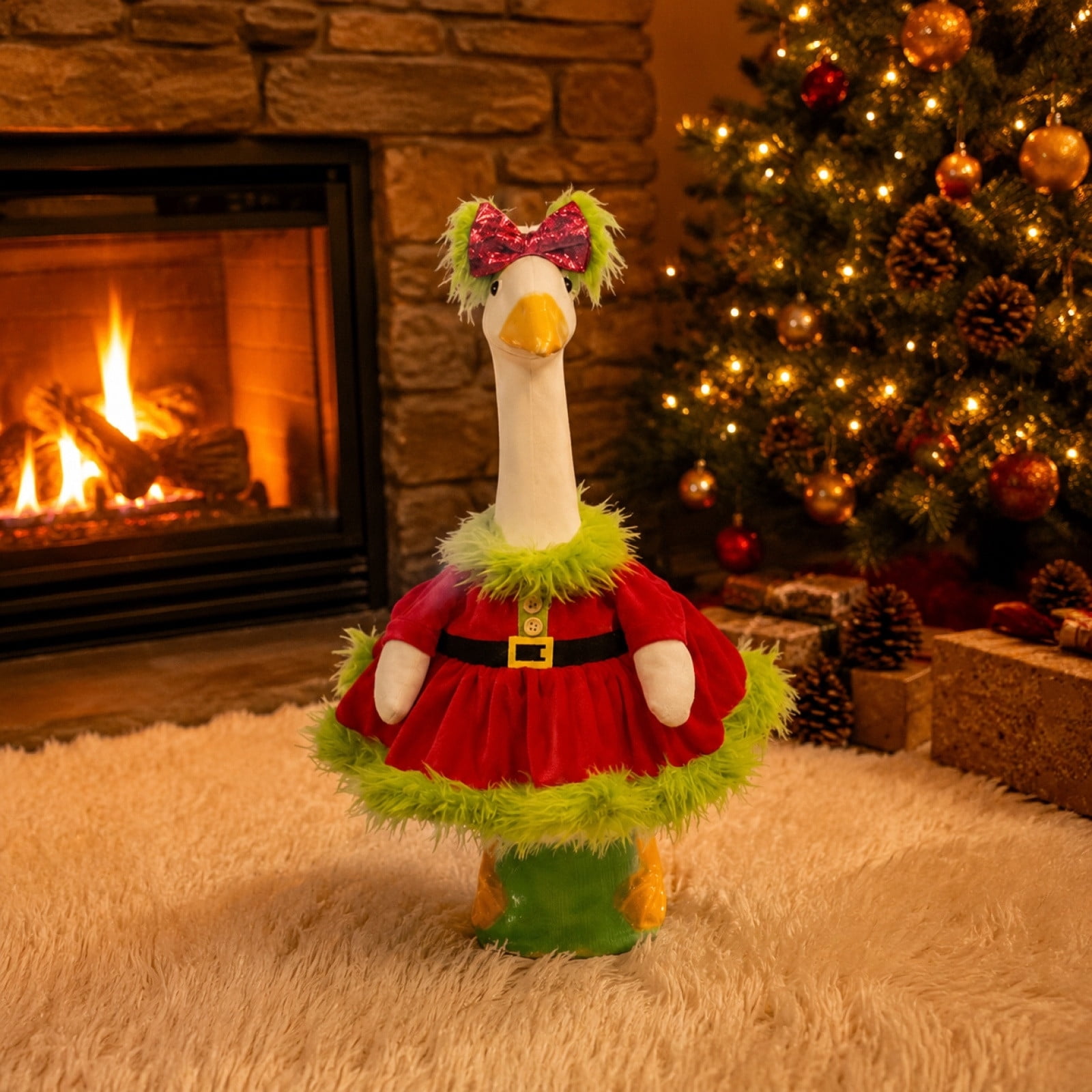 Christmas Funny Porch Goose Clothes Hat Outfits for 23 inch Lawn Statue ...