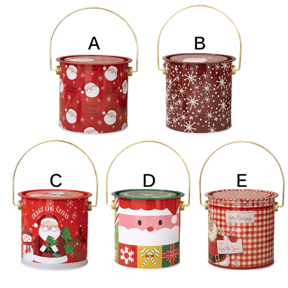 1 Pack Christmas Galvanized Metal Bucket with Handle,8 Inch Santa ...