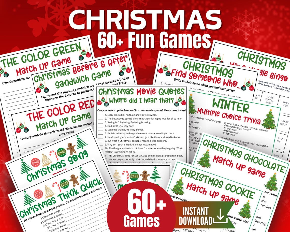 Christmas Game Bundle, Christmas Gift Exchange Activities, Christmas ...