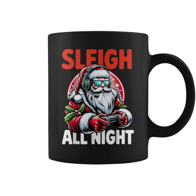 Christmas Gamer Boys Sleigh All Night Video Game Santa Xmas Coffee Mugs ...
