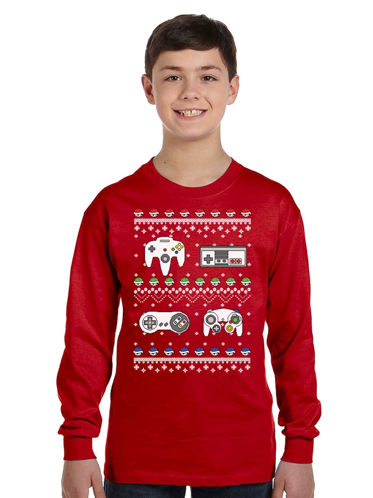 Christmas Gamer Graphic Long Sleeve T-Shirt for Kids, Boys and Girls ...
