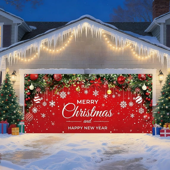 Christmas Garage Banner Holiday Background Cloth Photography Props ...