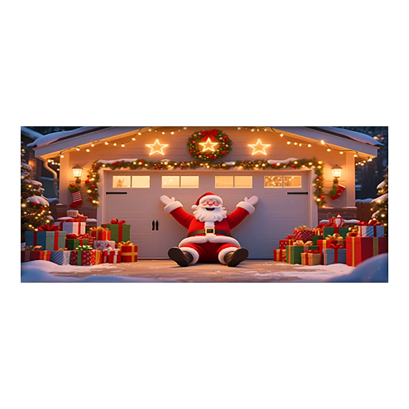 Christmas Garage Door Banner Cover, Large Reusable Xmas Garage ...