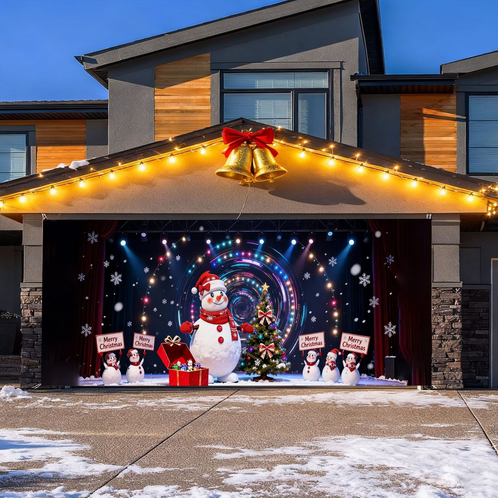 Christmas Garage Door Cover, Polyester Material, Durablity, with 10m ...