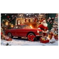 Christmas Garage Door Cover - Santa Claus & Vintage Truck Holiday ...