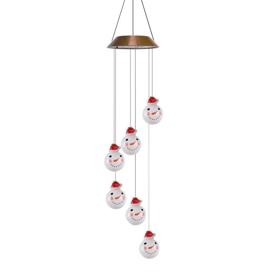 Christmas Garden Decoration Solar Snowman Wind Chime Pendant For ...