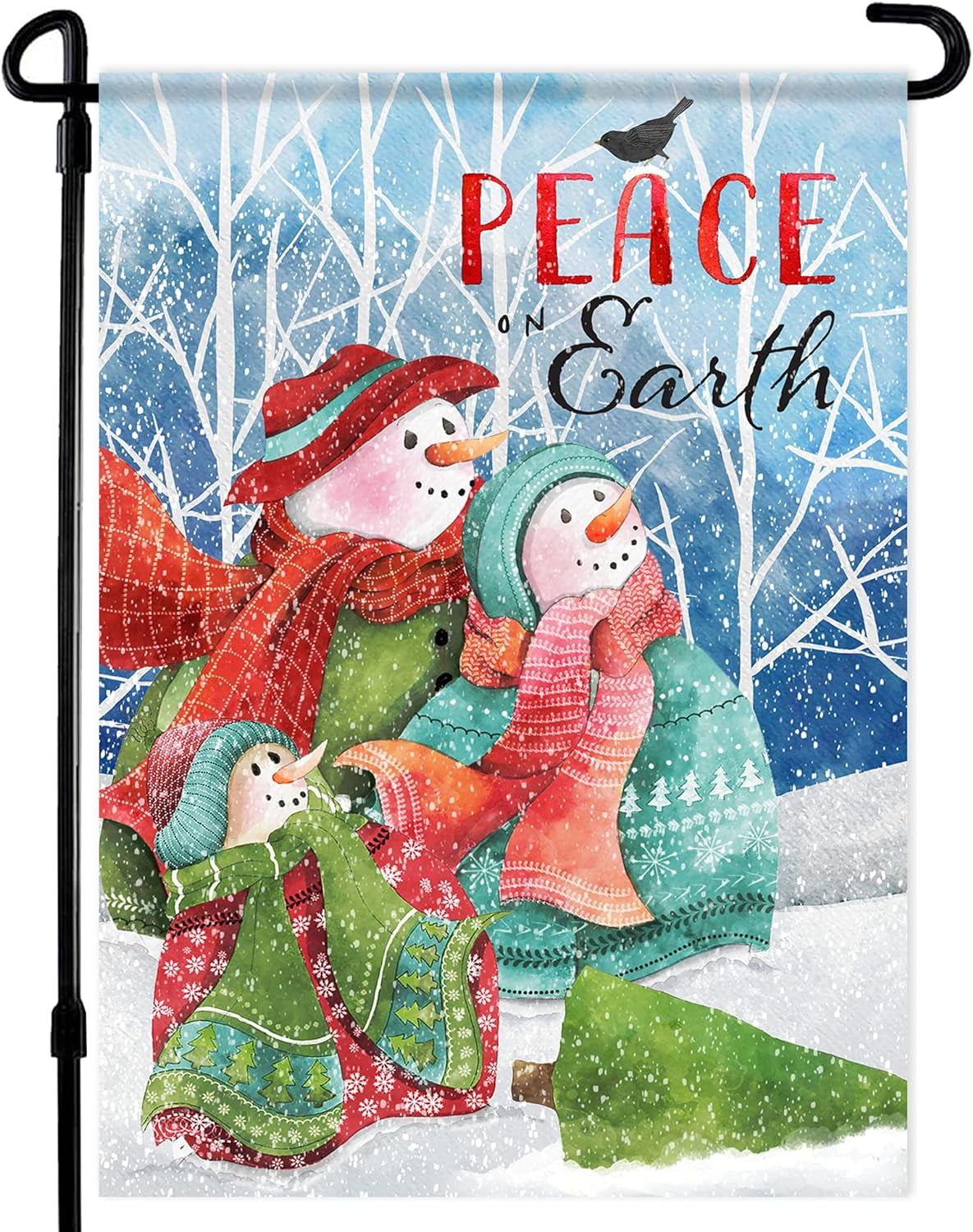 Christmas Garden Flag - Double Sided Snowman Winter Garden Flag - Small ...
