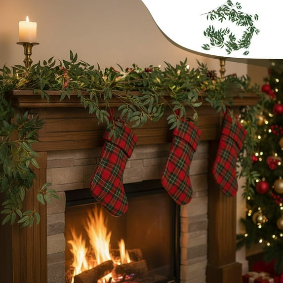 Christmas Garland 5.6FT Artificial Norfolk Pine | Green Decorative ...