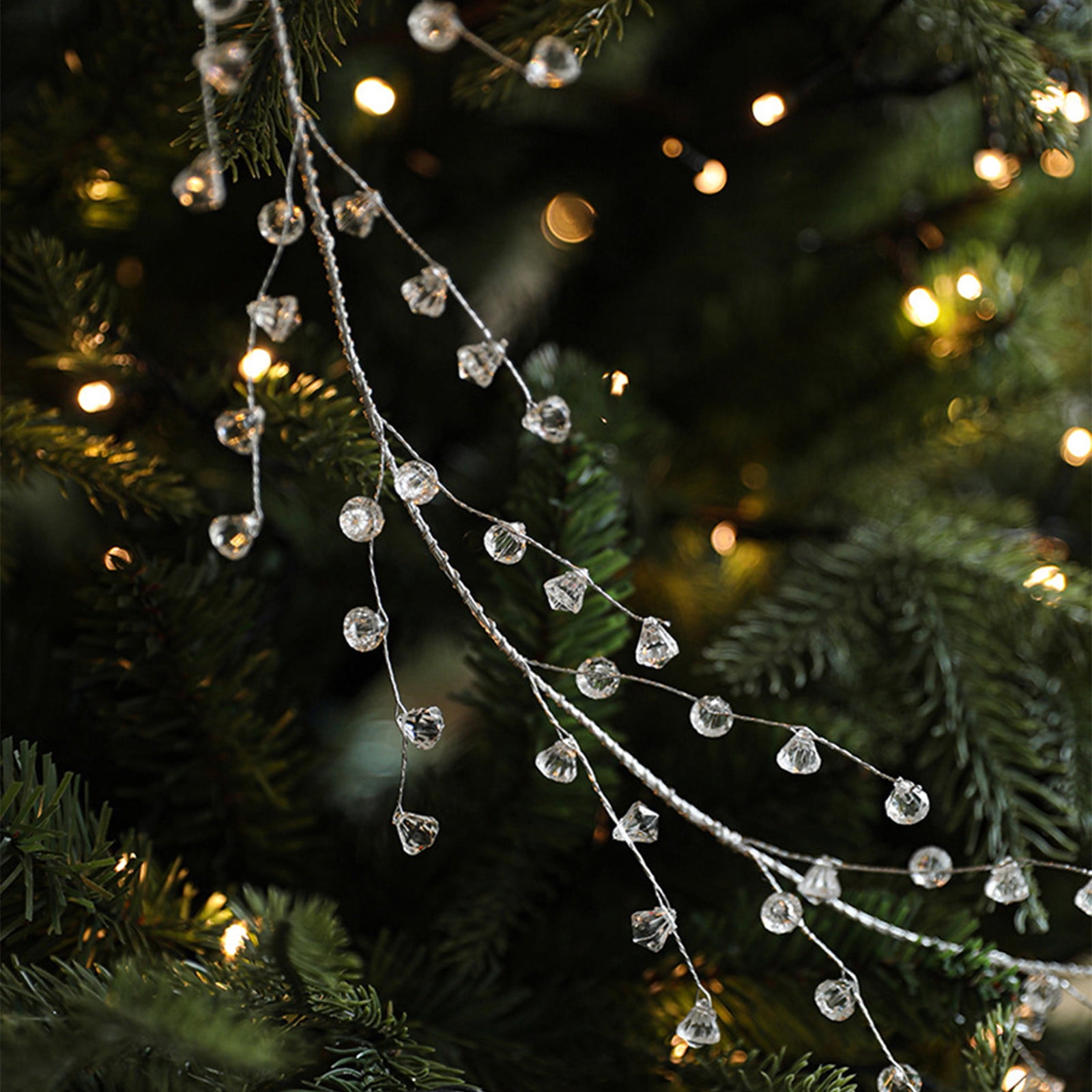 Christmas Garland Christmas Crystal Garland Strands Clear Ice Wire ...