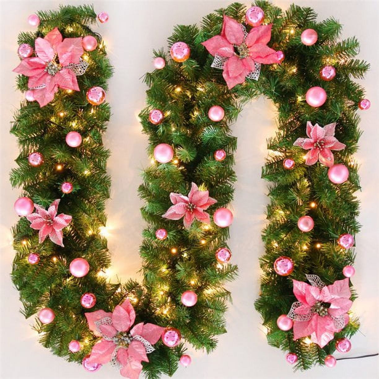 Christmas Garland,Christmas Garland with Lights,9ft pre-lit christmas ... Christmas Garland,Christmas Garland with Lights,9ft pre-lit christmas ...