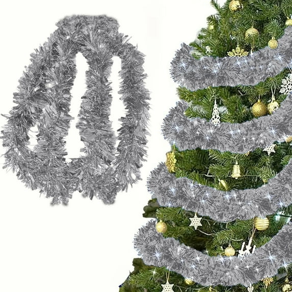 Christmas Garland, Metallic Tinsel Garland, 78.7-Inch Long Hanging ...