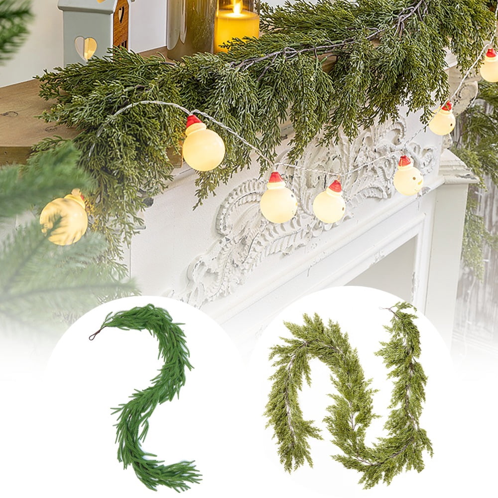 Christmas Garland - Norfolk Pine Garland - 9Ft Faux Greenery Cedar ...