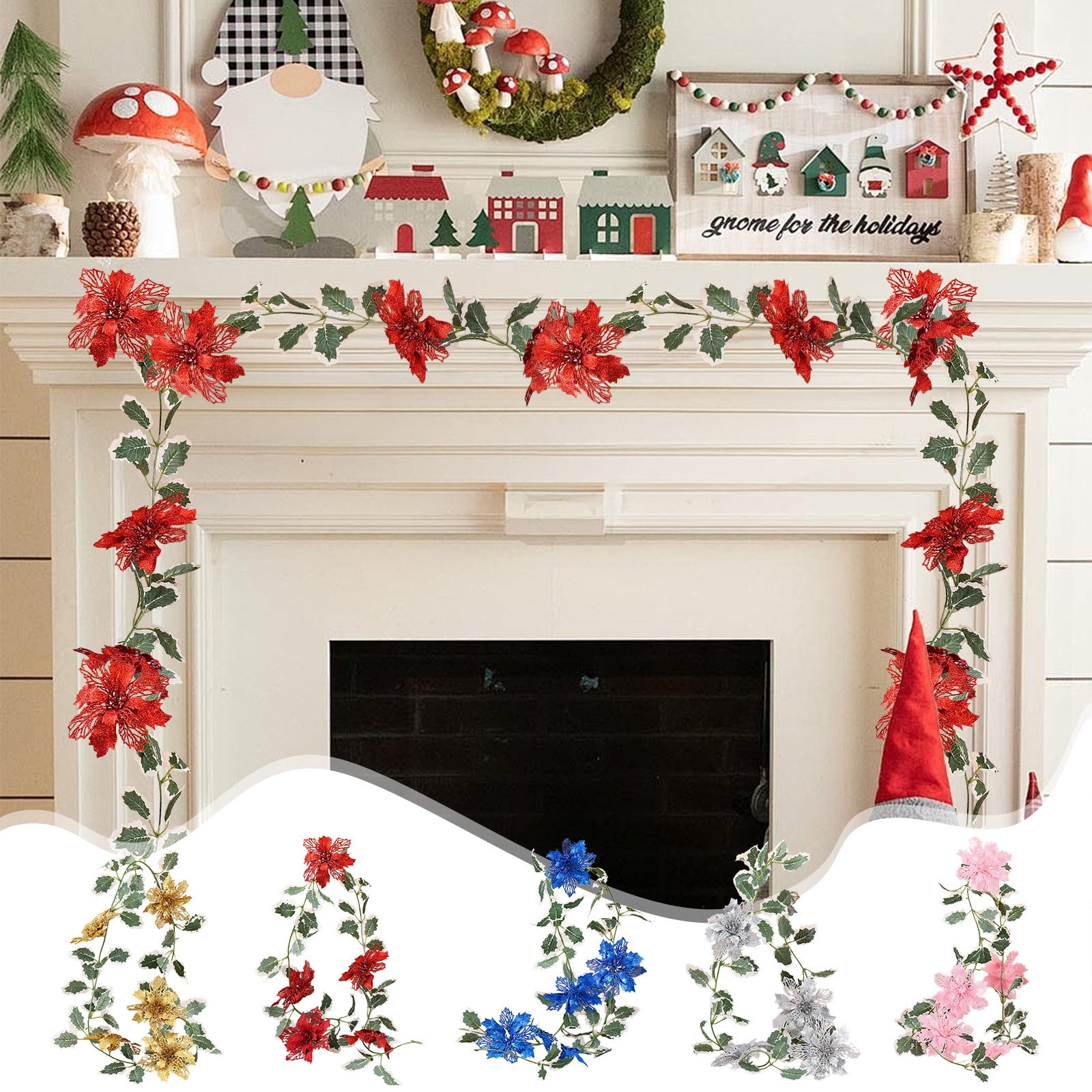Christmas Garland Rattan 1.8m Artificial Green Vine | White Edge ...