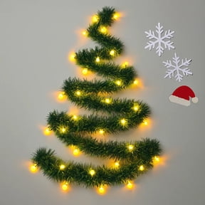 Battery Operated Christmas Garland with White Led Lights | 13-Foot ...