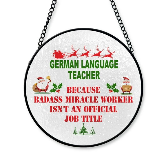 Christmas German Language Teacher Stained Glass Window Hanging 2025 ...