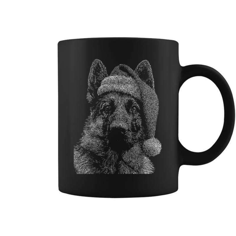 Christmas German Shepherd With Santa Hat Festive Dog Graphic Coffee ...